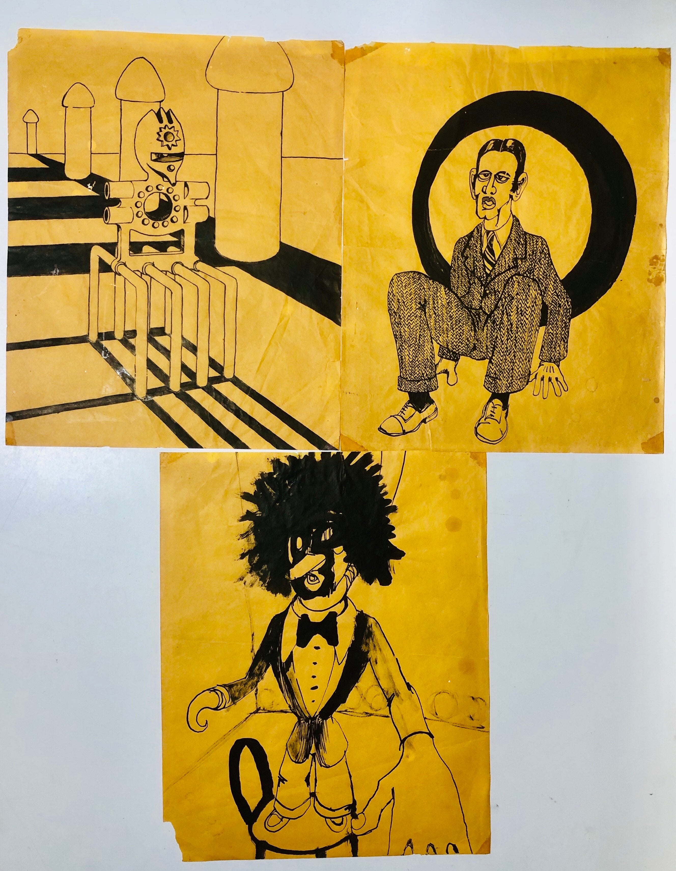 Eric Clapton Original Drawing – The Celebrity Lounge